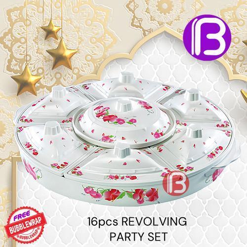 【BOSS & Bos's】Non-TOXIC 100% PURE MELAMINE 16pcs REVOLVING PARTY SET ...