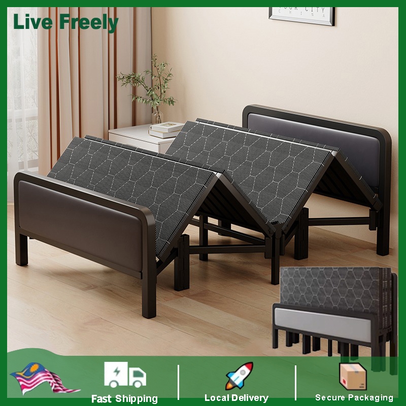 LIVE FREELY Foldable Bed Frame Katil Single Katil Lipat Single Bed ...
