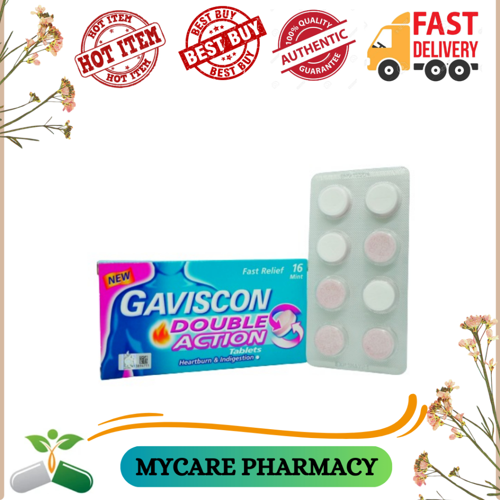 Gaviscon Double Action Tablet 250mg x 16s (Fast relief from heartburn ...
