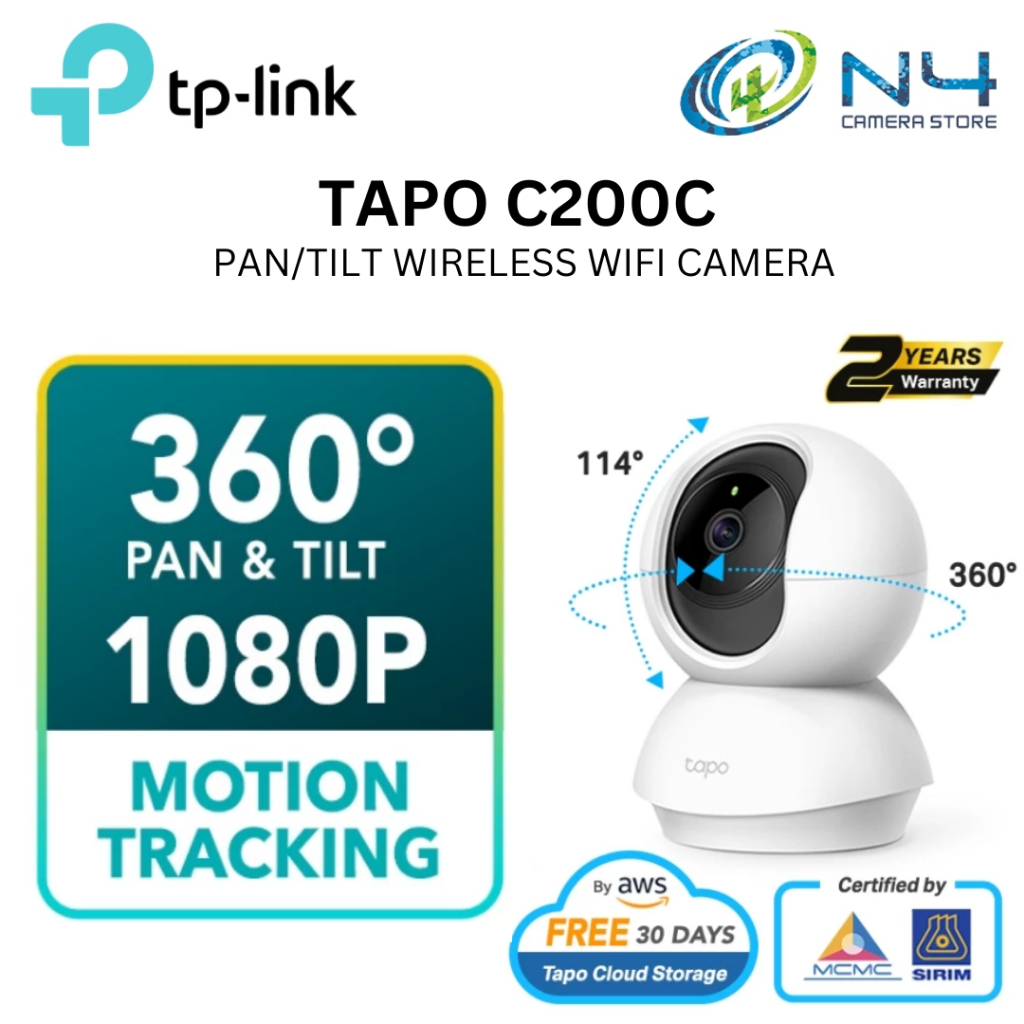 TP-Link Tapo C200C 1080P Indoor Pan/Tilt Wifi Wireless Camera CCTV with ...