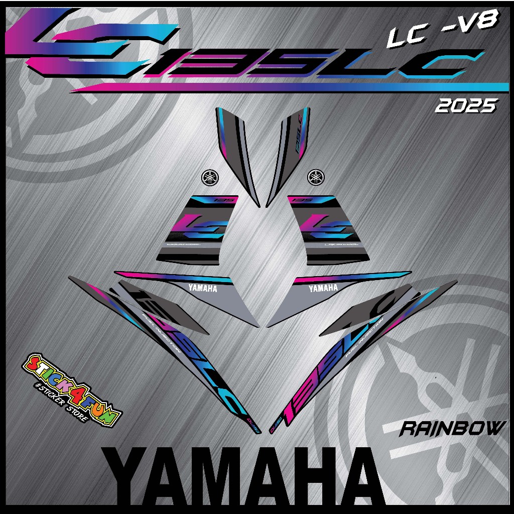 STRIPE MOTOR YAMAHA LC135 V8 Fi CUSTOM 2025 (25) (A-GRADE) STICKER ...