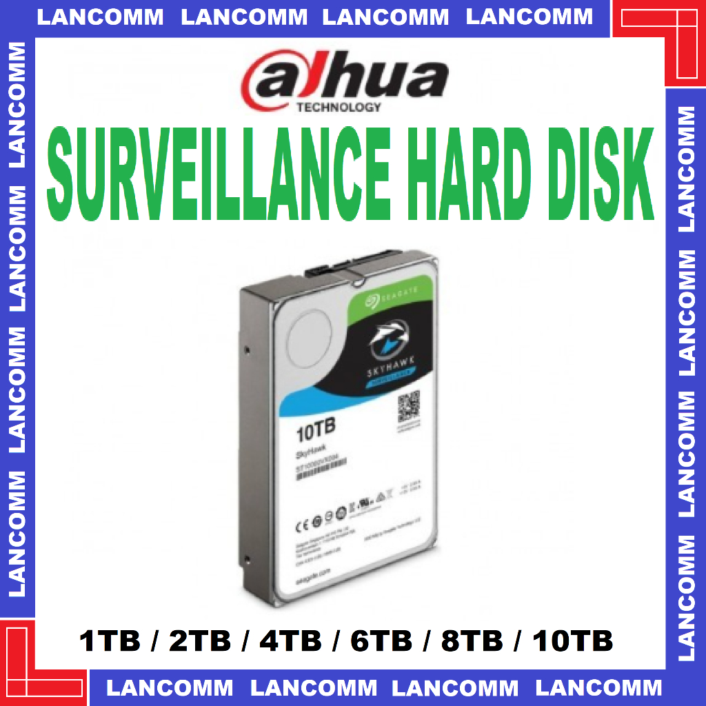 Dahua 1TB / 2TB / 4TB / 6TB / 8TB / 10TB Skyhawk Series Surveillance ...