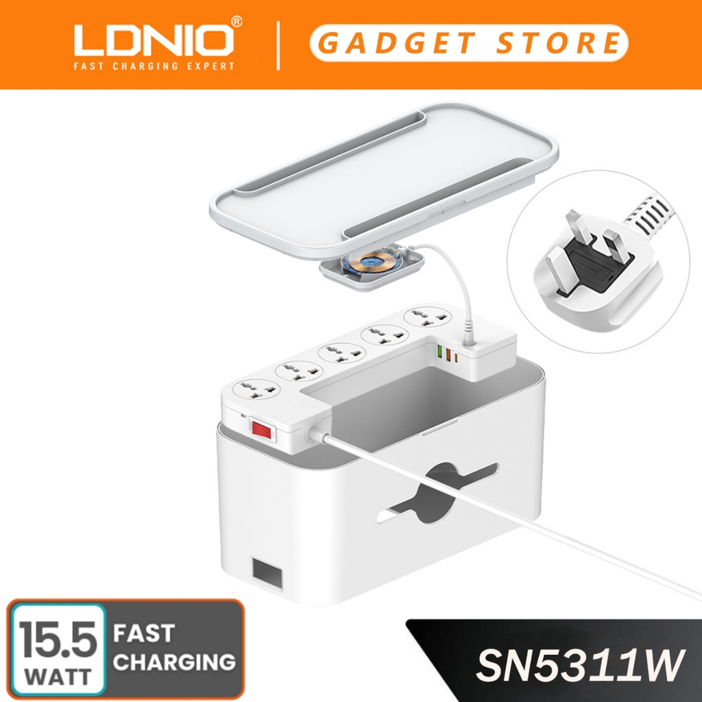Ldnio 15W Wireless Charger Box Universal Power Strips 5 Sockets for ...