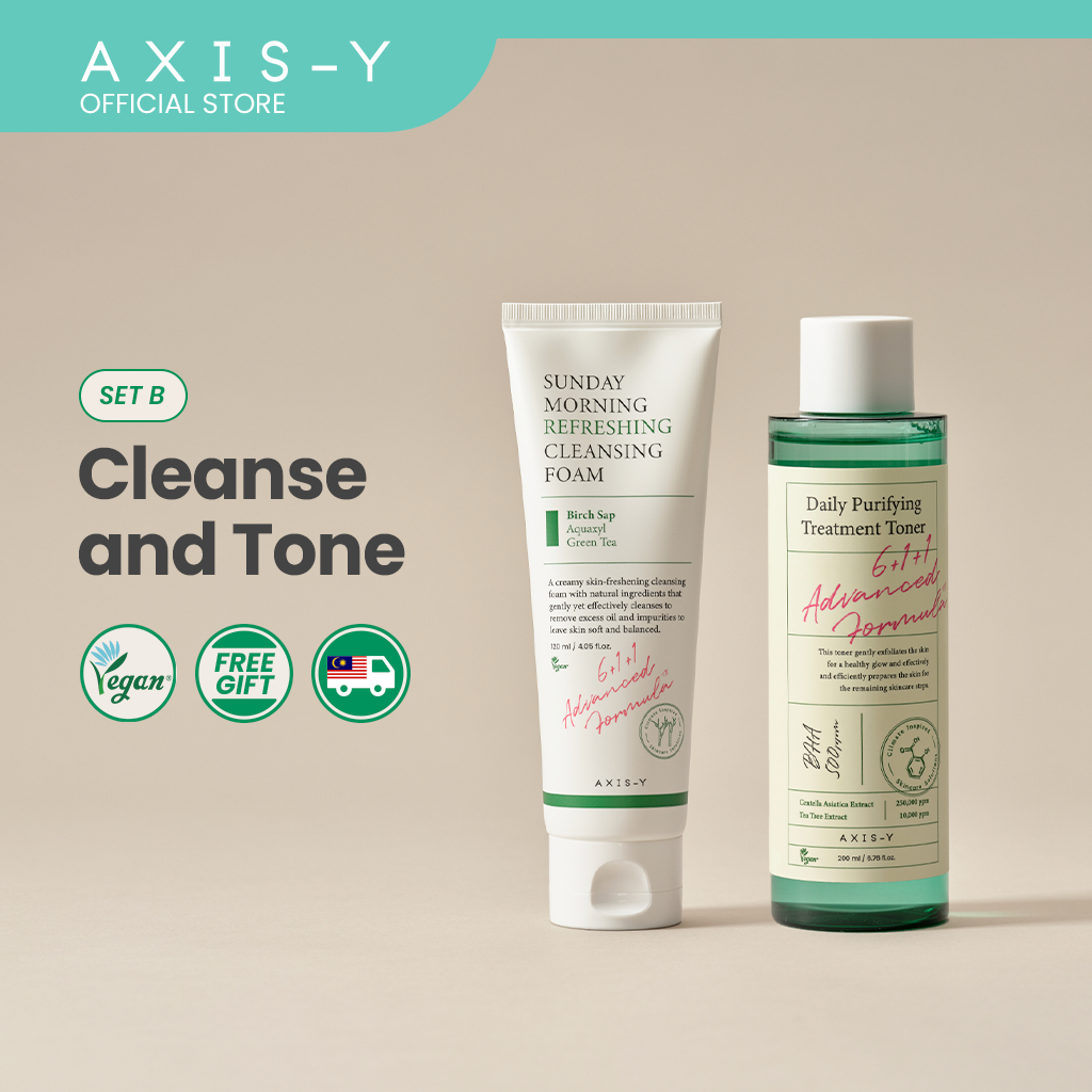[AXIS-Y OFFICIAL] Cleanse and Tone - Set B (Sunday Morning Cleansing Foam 120ml + Daily ...