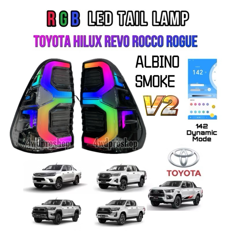 RGB V2 TOYOTA HILUX REVO ROCCO ROGUE GR SPORT GRS RGB LED TAIL LAMP ...