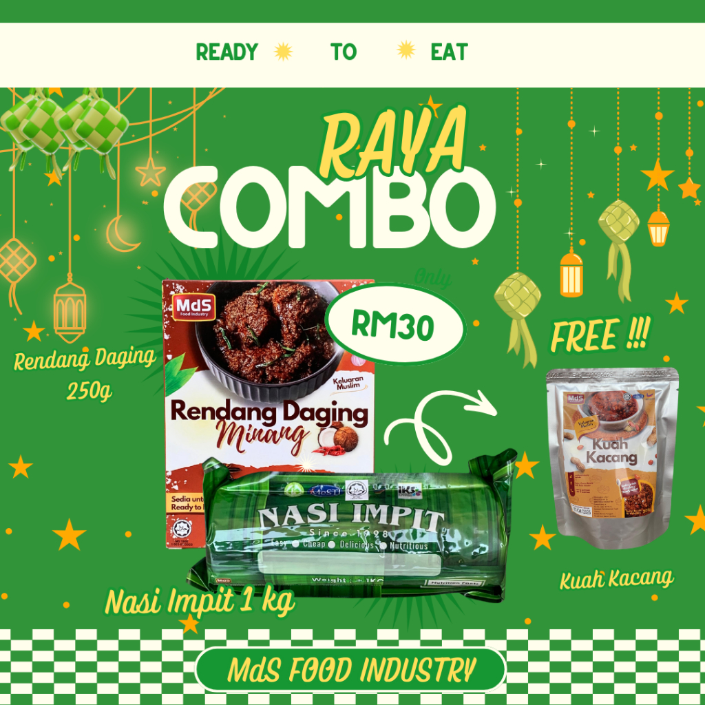 SET COMBO RAYAAAA Rendang Daging Minang (250g) + Nasi Impit (1kg) RM 30 ...