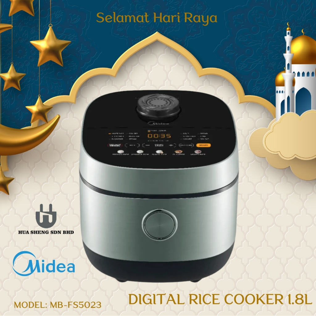 Midea MB-FS5023 1.8L Digital Rice Cooker With 17 Preprogrammed Menus ...