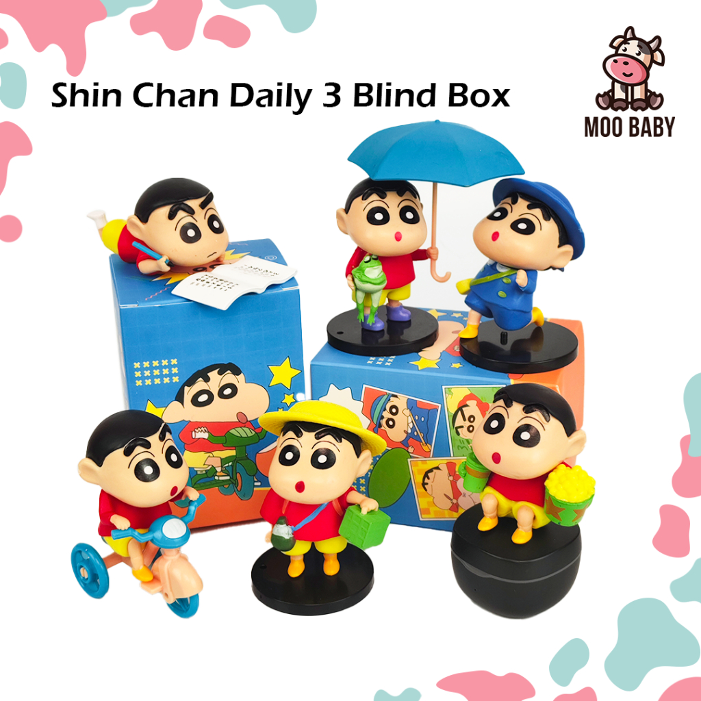 🐮Moo Baby Aksesori Hiasan Shin Chan S3 Blind Box Shin Chan Figure Shin ...