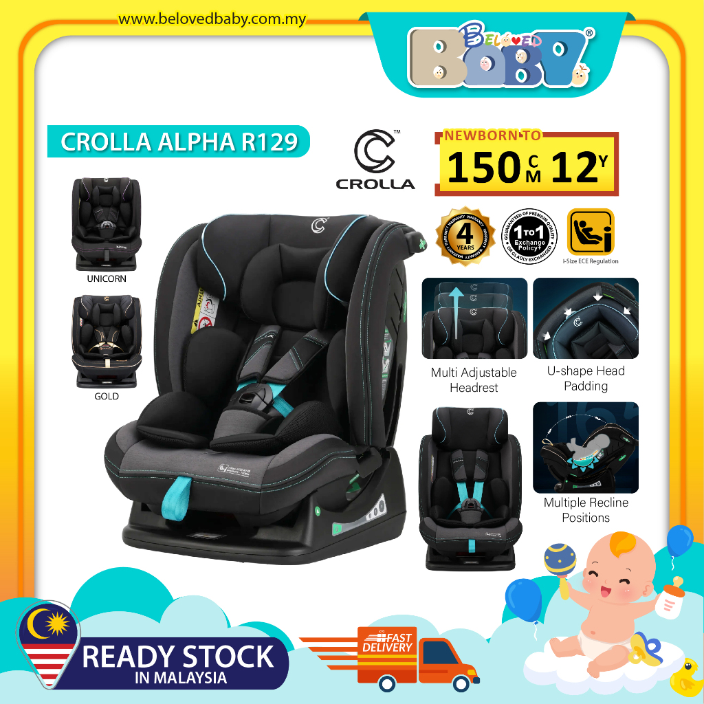 Crolla Alpha R129 i-Size Car Seat (Newborn to 150cm/12 Years Old ...