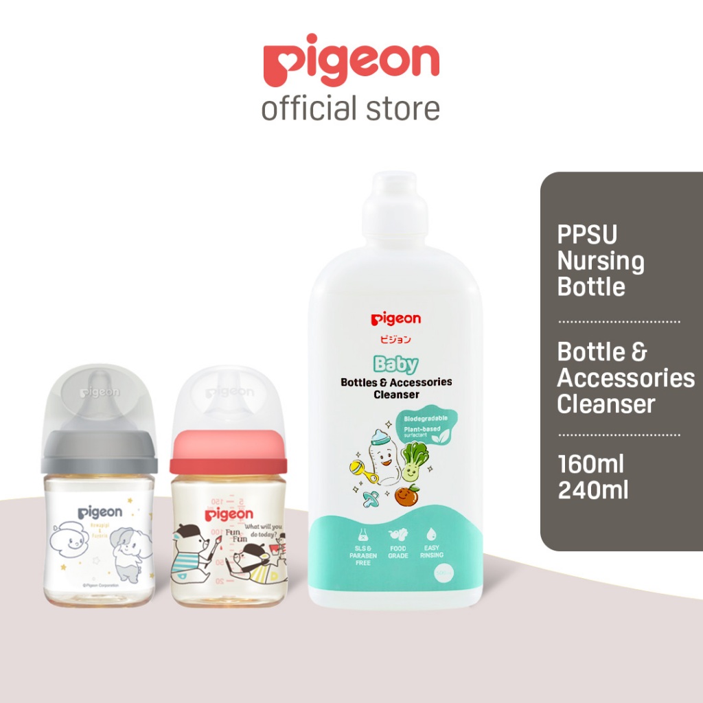 Pigeon SofTouch™ Wide Neck PPSU BPP Character Bottle 160ml/240ml Bundle | Shopee Malaysia