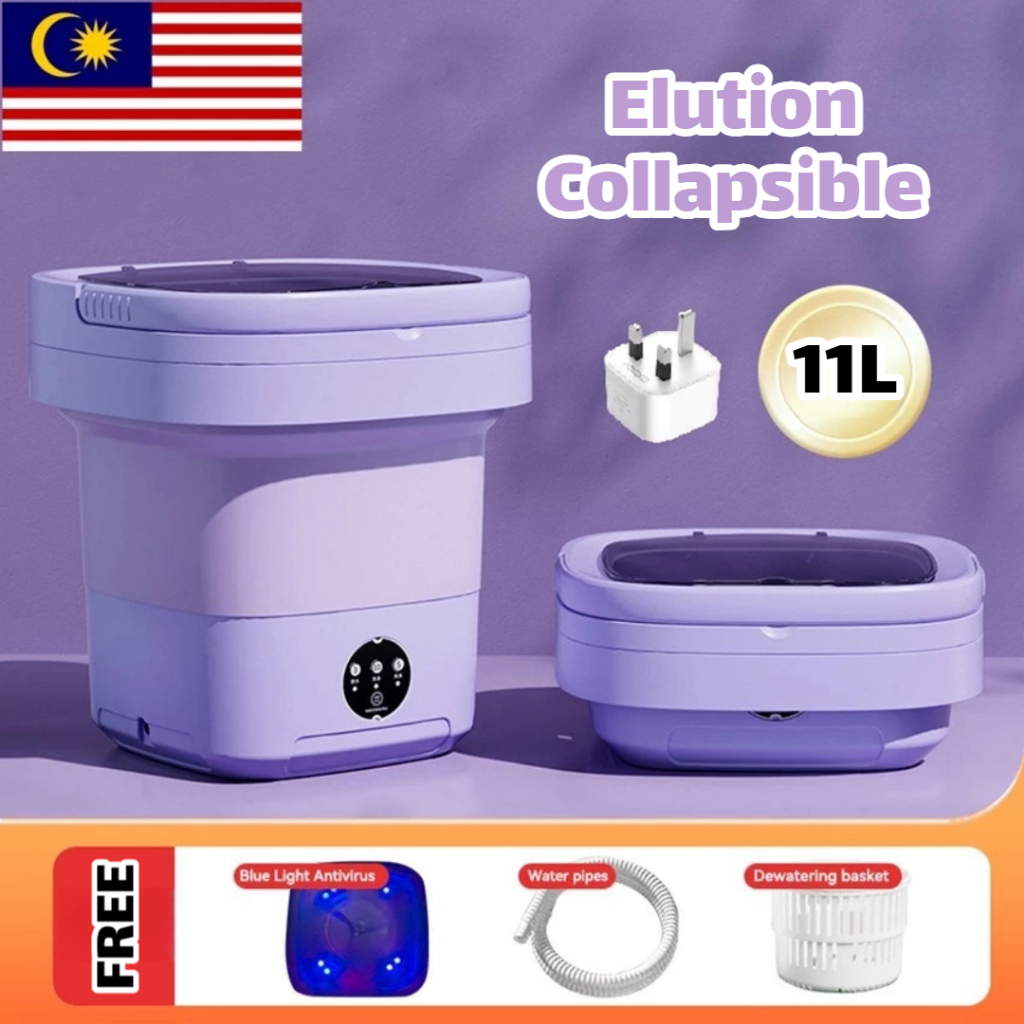 11L Mini Washing Machine Portable With Dryer Mesin Basuh 2 In 1 Wash ...