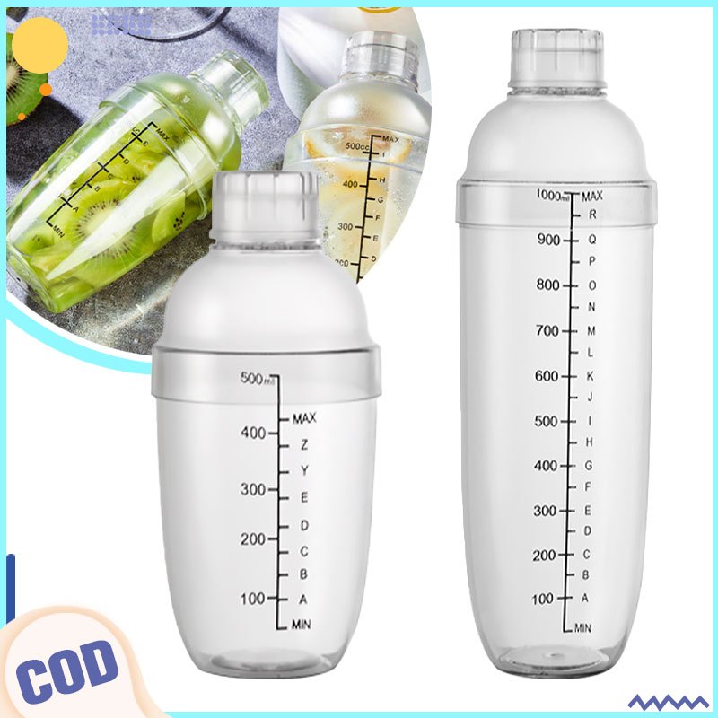 500ml/700ml Cocktail Bartender Shaker Cocktail Shaker With Scale Mixer ...