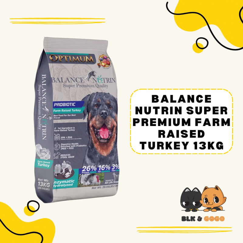 BALANCE NUTRIN SUPER PREMIUM Farm Raised Turkey 13KG | Shopee Malaysia