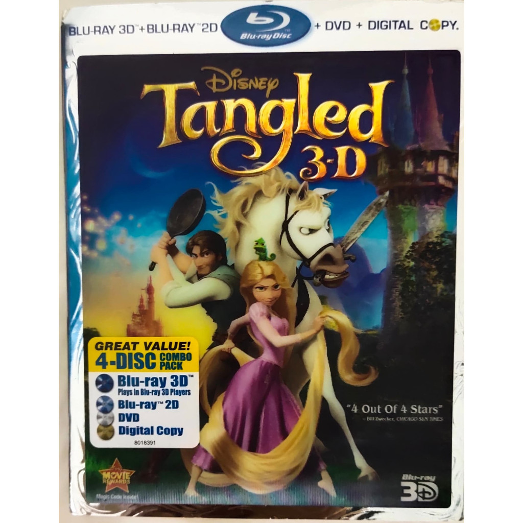 Tangled 3D 4-disc Disney Blu-ray/DVD plus Digital Copy | Shopee Malaysia