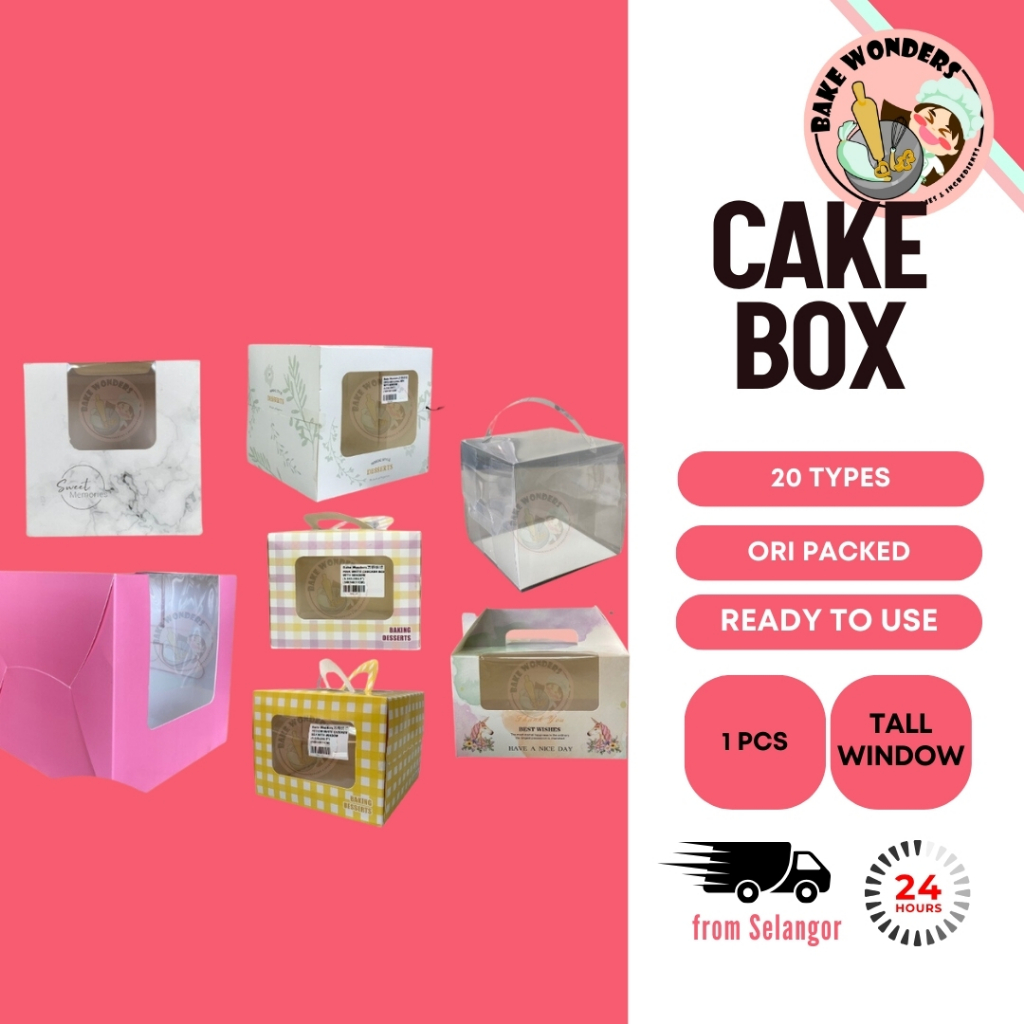 Swissroll Box/ Pretty Cake Box/ Transparent Cake Box/ Color Cake Box ...