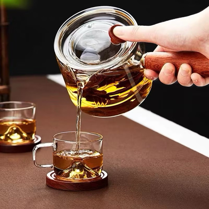 350ml Glass Square Teapot Clear Flower Teapot Glass Teapot With Filter ...