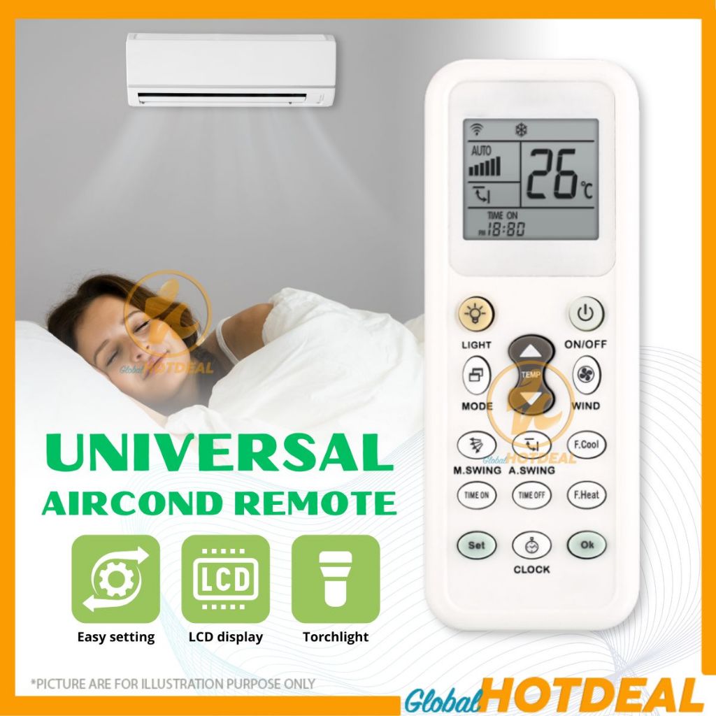 Universal Air Conditioner Remote Control LCD Display AirCond Remote ...