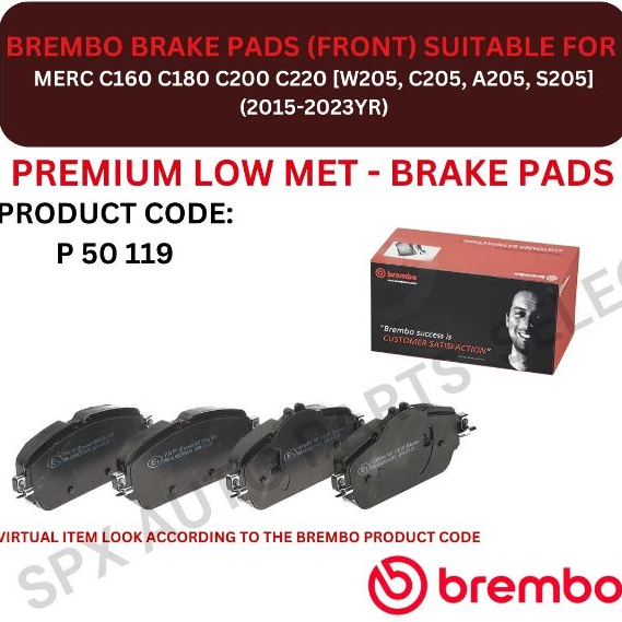 BREMBO GENUINE DISC BRAKE PAD (FRONT) FOR MERC C160 C180 C200 C220 ...