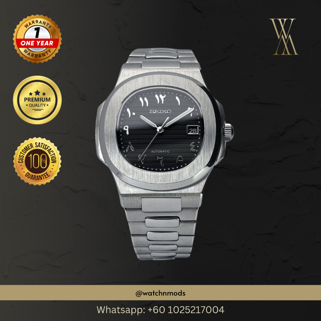 Seiko Mods NH35 Automatic Movement - Nautilus Arabic Black | Shopee ...