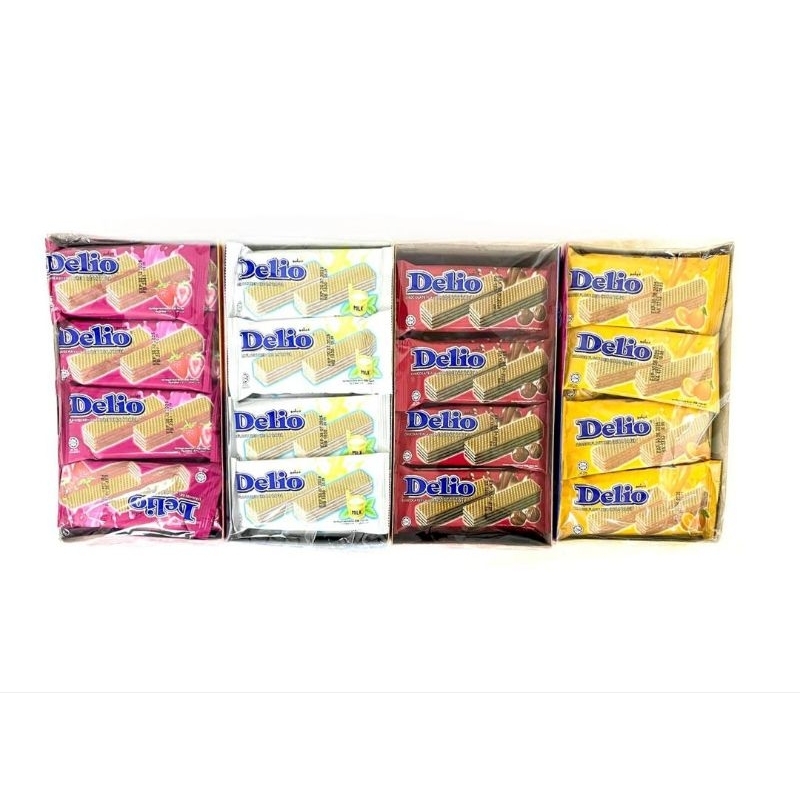 Delio Wafer Cream Chocolate Milk Orange Flavour 16g x 24pcs Childhood ...