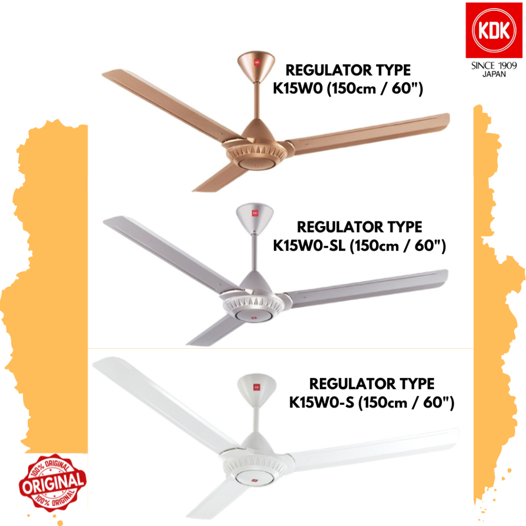 KDK K15W0 / K15W0-S / K15W0-SL / Kipas Siling Ceiling Fan with Regulator Type 3 blades 60 ...
