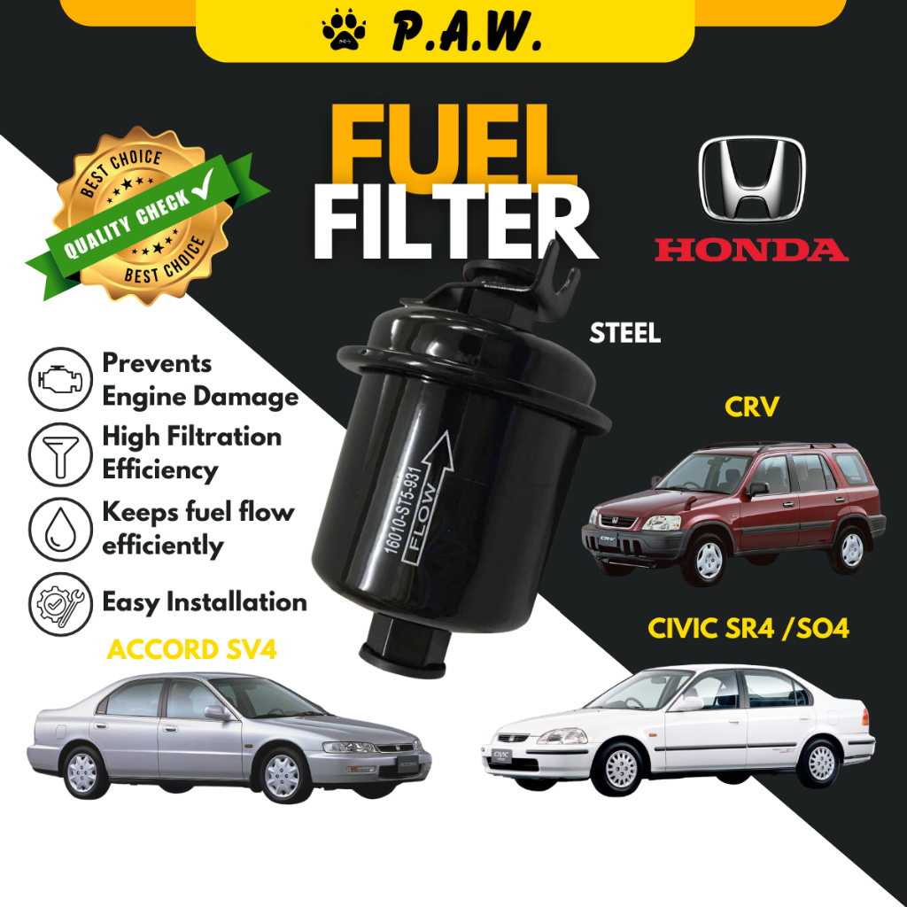 FUEL FILTER (DUNFIL-STEEL):- HONDA CRV, CIVIC SR4, ACCORD SV4, CIVIC ...