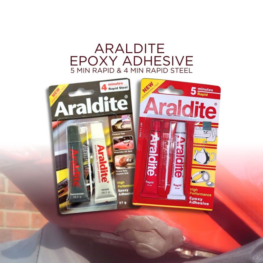 Araldite 5 Minutes Rapid / 4 Minutes Rapid Steel Epoxy Adhesive Glue ...
