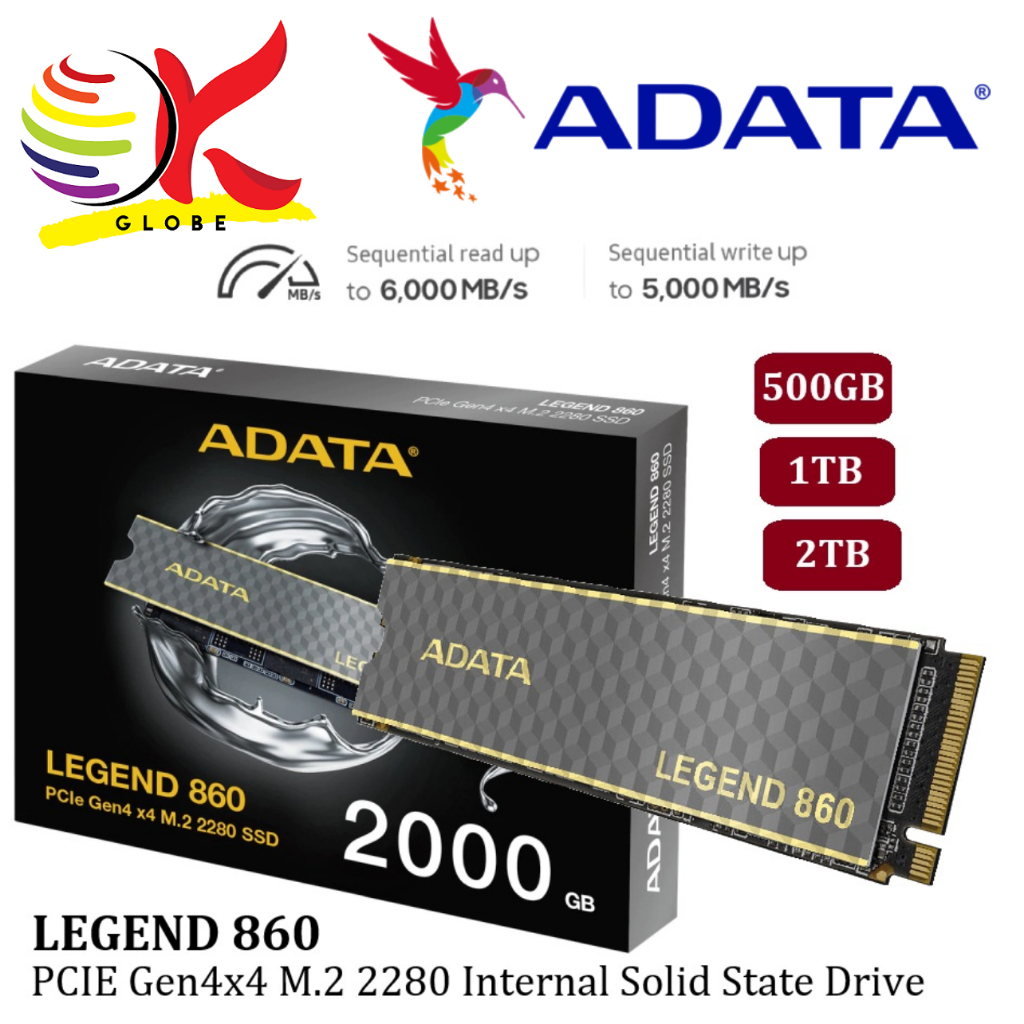 ADATA LEGEND 710 PCIE GEN 3 x4 / LEGEND 860 LITE PCIE GEN 4 x4 M.2 2280 ...