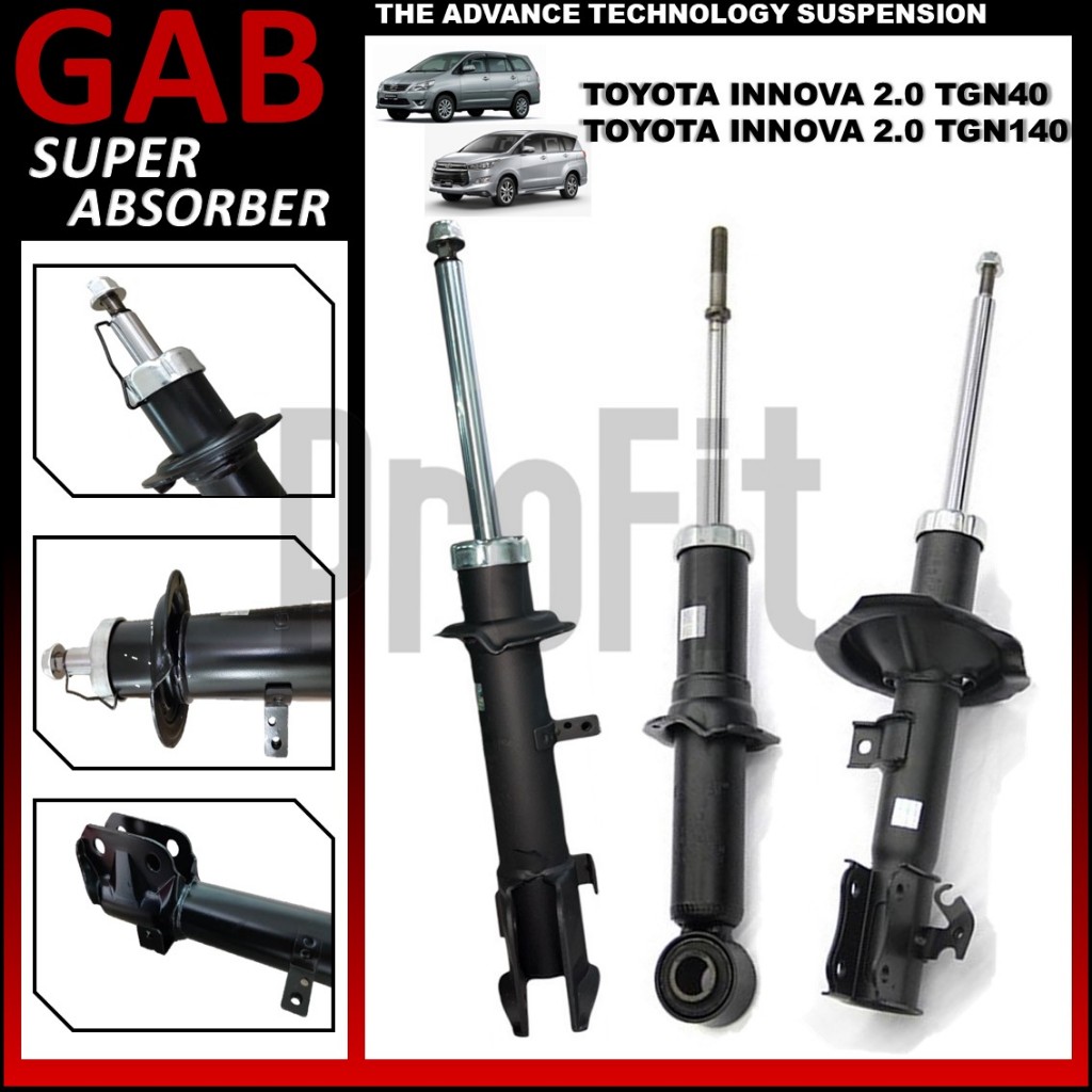 GAB SUPER BLACK FRONT ABSORBER / REAR ABSORBER -TOYOTA INNOVA 2.0 TGN40 ...
