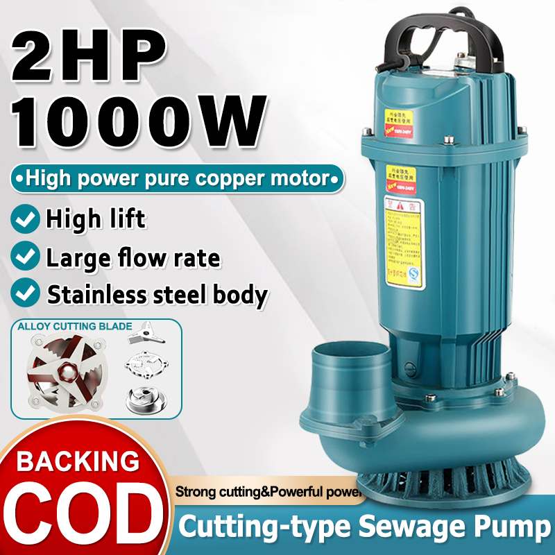 Sewage Submersible Pump 220V 1000W 2HP High Lift Submersible Drainage ...