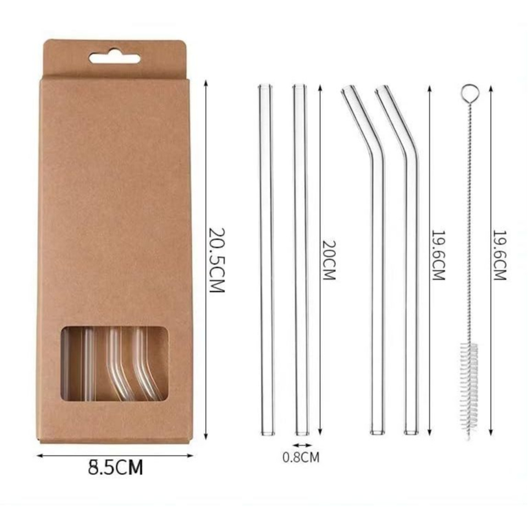 EcoSip Pro - Reusable High Borosilicate Glass Straw for Fun and Healthy ...