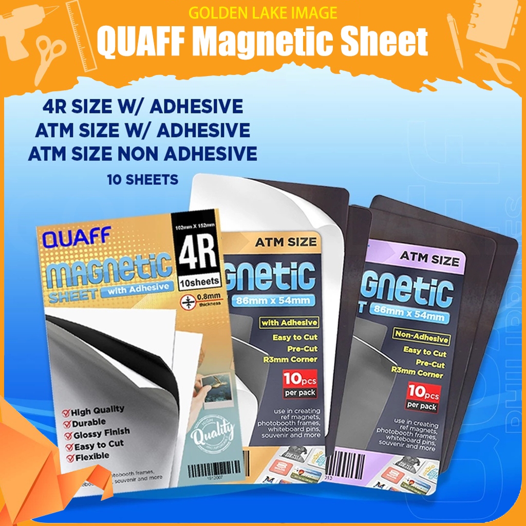 ( 10Pcs ) QUAFF Magnetic Sheet with Adhesive & Non-Adhesive ATM Size for DIY Ref Magnet | Shopee ...