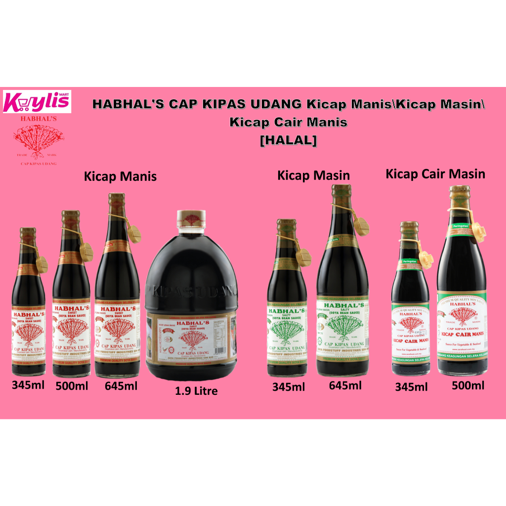 HABHAL'S CAP KIPAS UDANG Kicap Cair Manis\ Kicap Manis\ Kicap Masin ...
