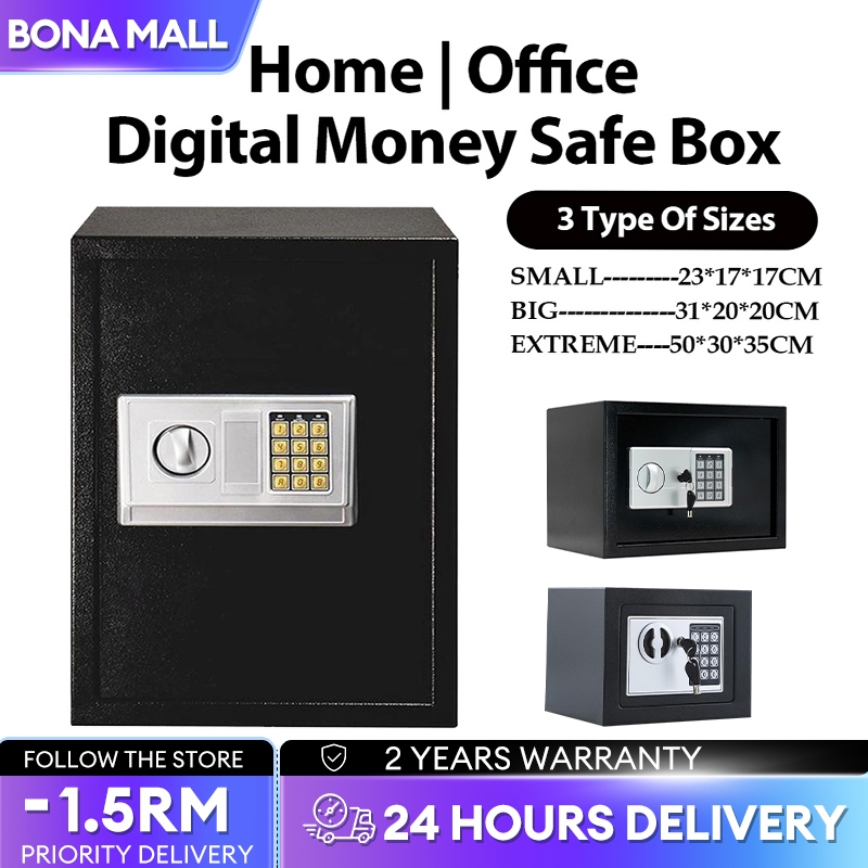 Safety Box Money With Key Password Box Digital Safe Box Metal Security ...
