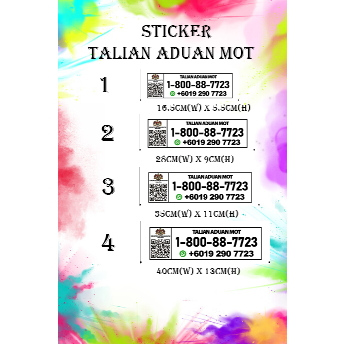 PRINTING STICKER TALIAN ADUAN MOT UNTUK LORRY (4 Size) | Shopee Malaysia
