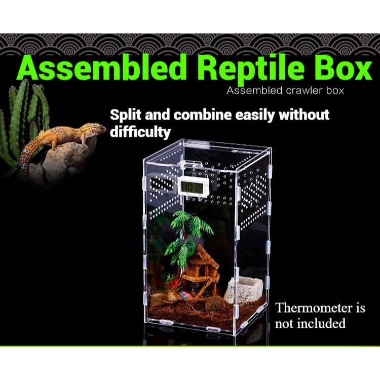 Reptile breeding box assembled acrylic breeding box tree perch box 360 ...