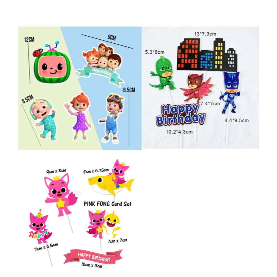 【WHOLESALE】 cocomelon pj mask Cake Topper & Decoration / Birthday Party ...