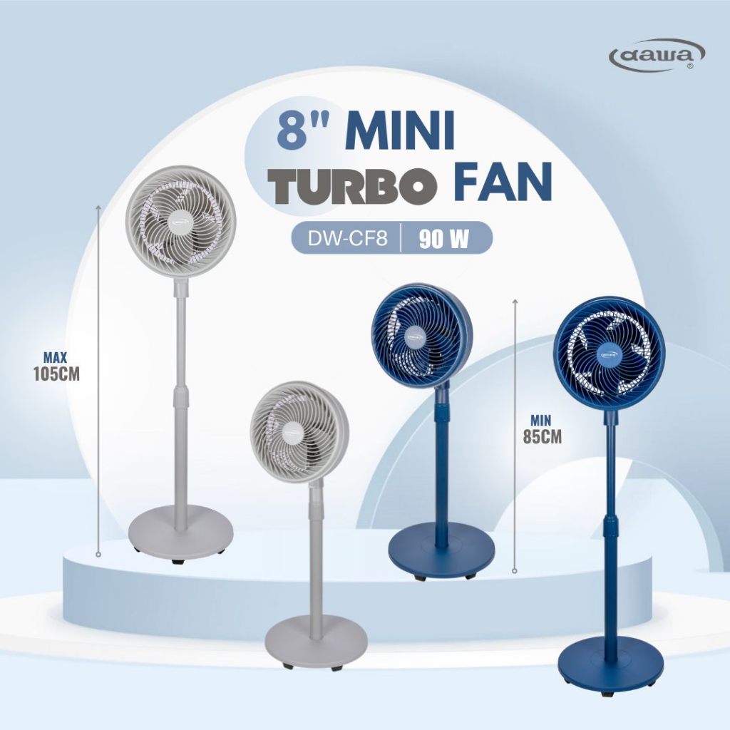 ELBA / HITEC / HOMELUX / DAWA 8" 12" Powerful Turbo Stand Fan Kipas LIVING Berdiri 90W ...