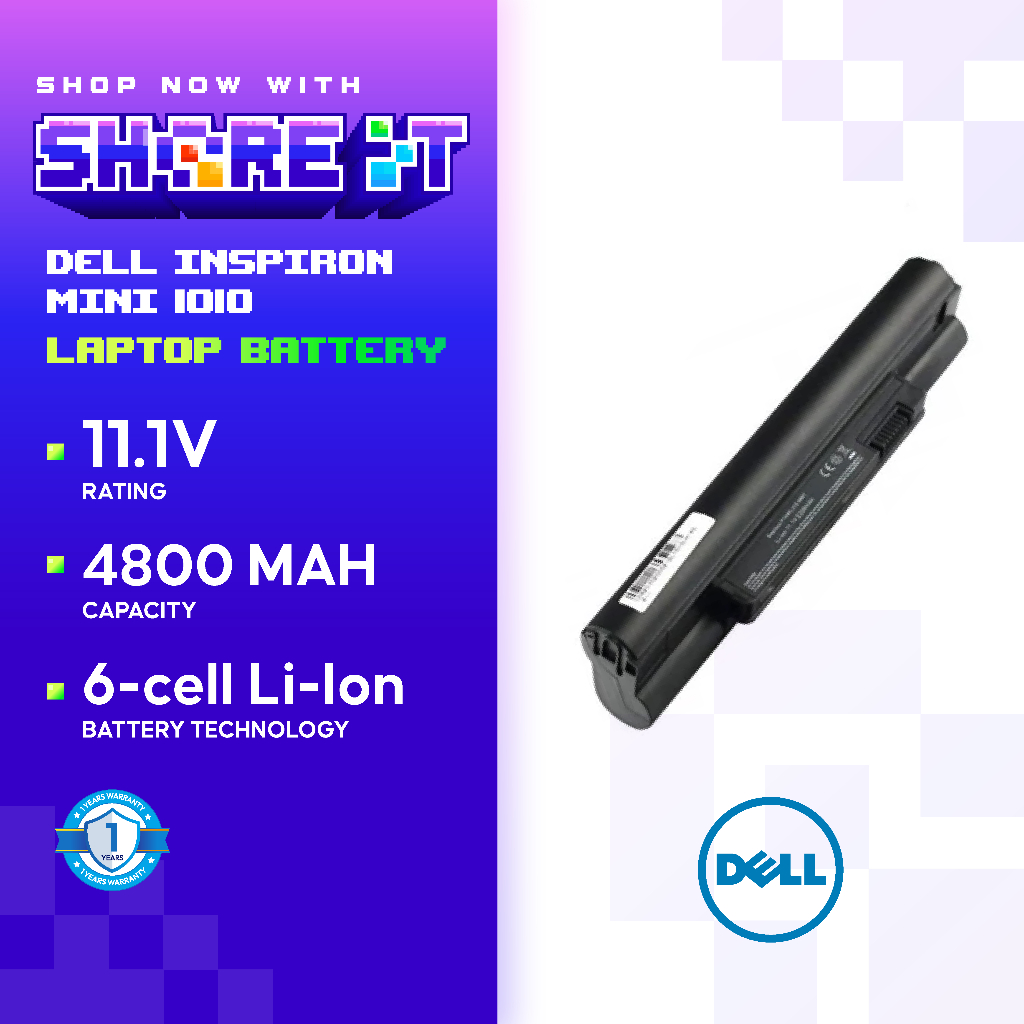 Dell Inspiron Mini 1010 Laptop Battery (6 Cell) | Shopee Malaysia