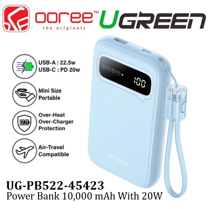 UGREEN POWER BANK UG-PB522-45423 10000MAH 20W PD WITH TWO WAY FAST CHARGING POWERBANK / WITH USB ...