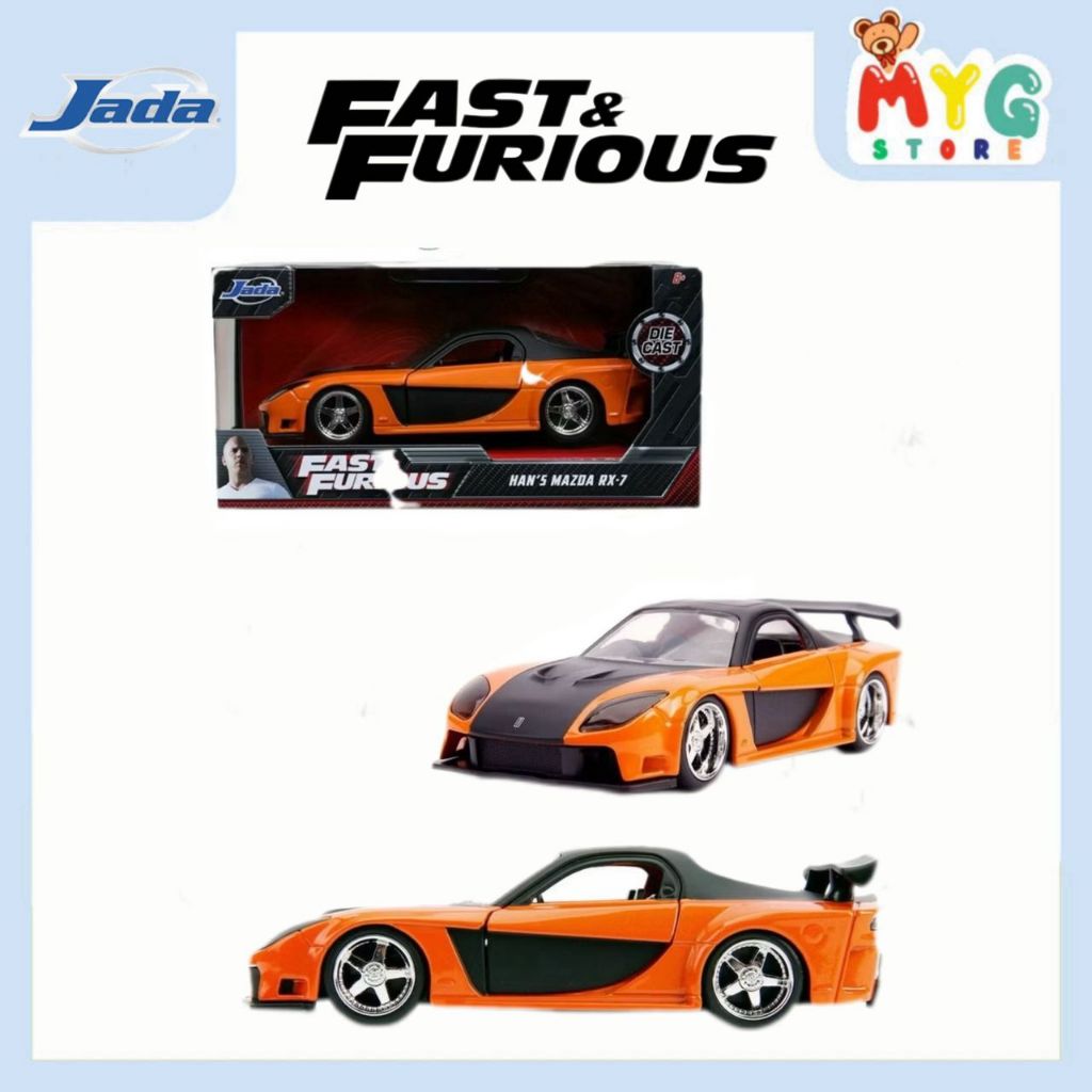 Original Jada 1:32 Fast & Furious Han's Mazada RX-7 Diecast Car Ready ...