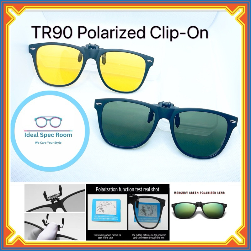 TR90 Clip On sunglasses polarized day night vision flip up adjustable | Shopee Malaysia