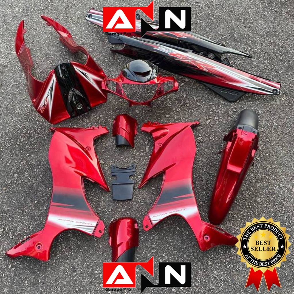 COVERSET ORIGINAL HLY YAMAHA 125 ZR 125 MAROON HITAM DRMK SMX STRIPE ...