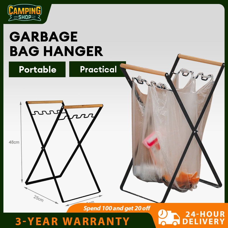 Portable Rubbish Camping shelf Trash Holder Stand Foldable Garbage ...