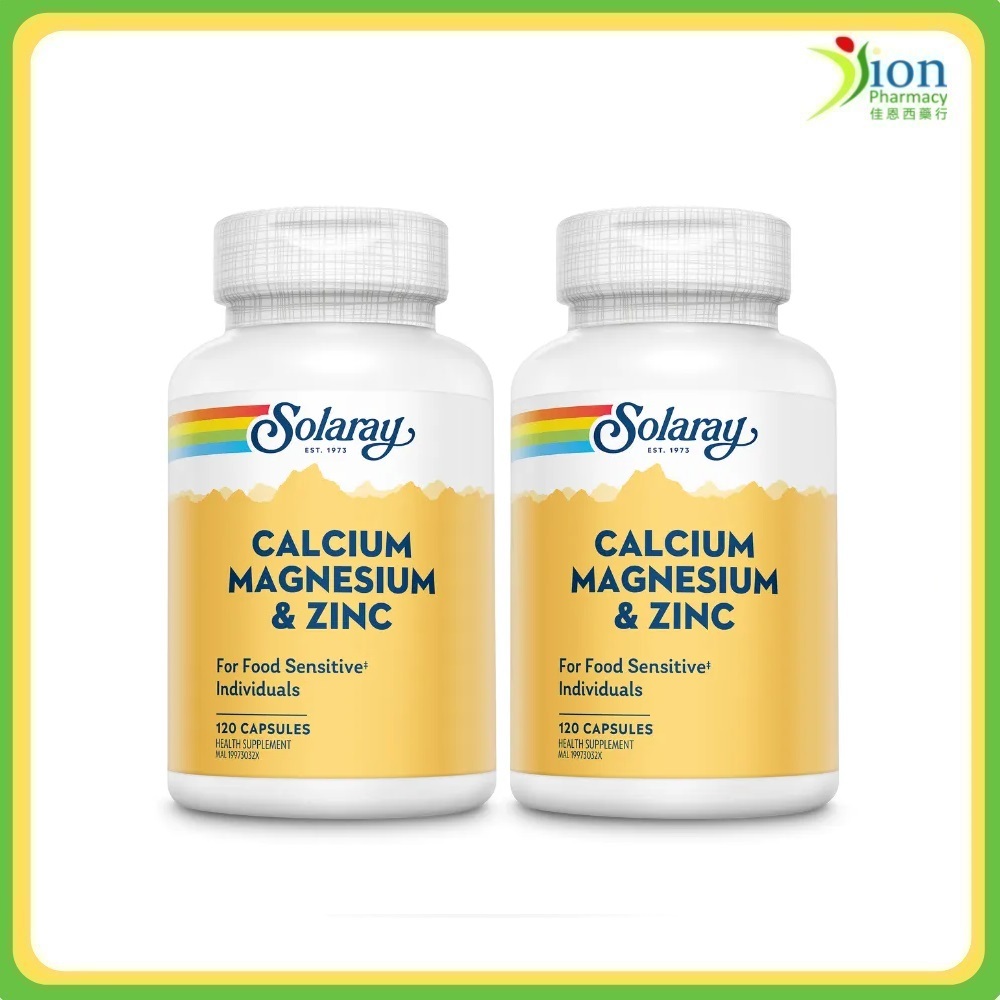 SOLARAY CALCIUM MAGNESIUM & ZINC CAPSULE 2X120S | Shopee Malaysia