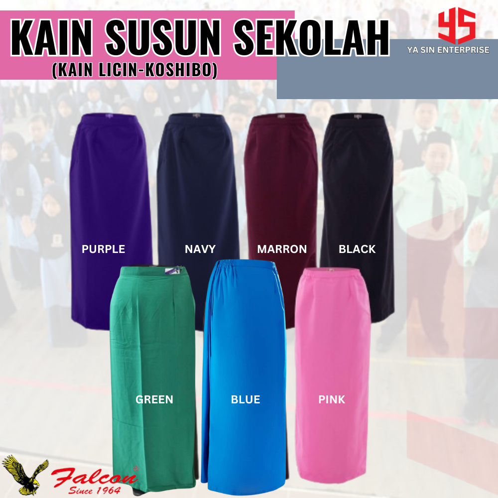 KAIN SUSUN SEKOLAH-BRAND FALCON (PINK , HIJAU MUDA,UNGU,MARRON, BIRU ...