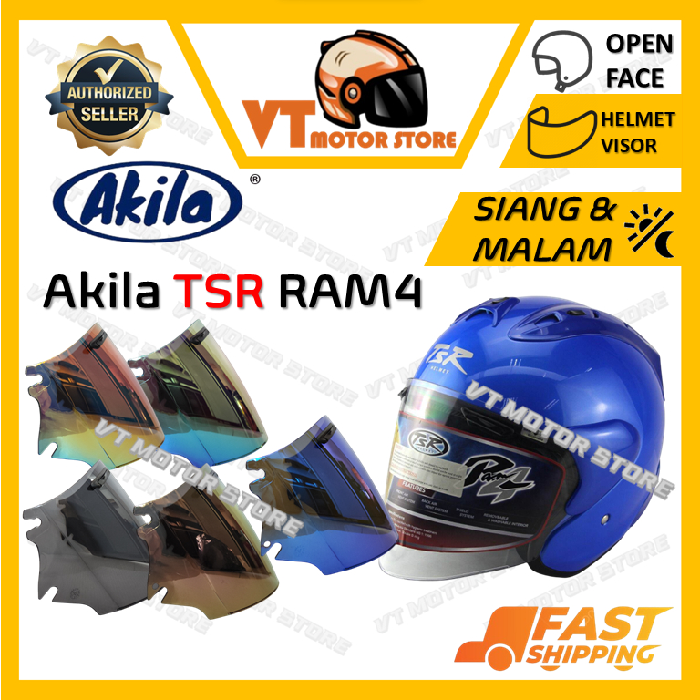 🔥TSR RAM4🔥OEM by AKILA OPEN FACE HELMET VISOR REVO SIANG MALAM DAY ...