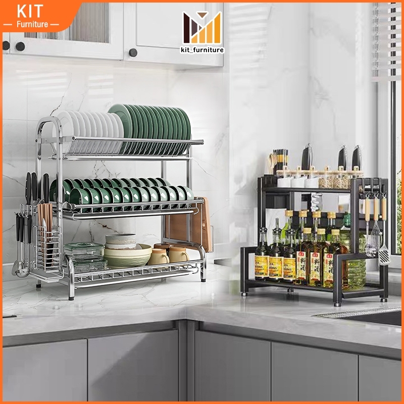Kitchen Spice Rack Kitchen Rak Dapur Rak Rempah Stainless Steel ...