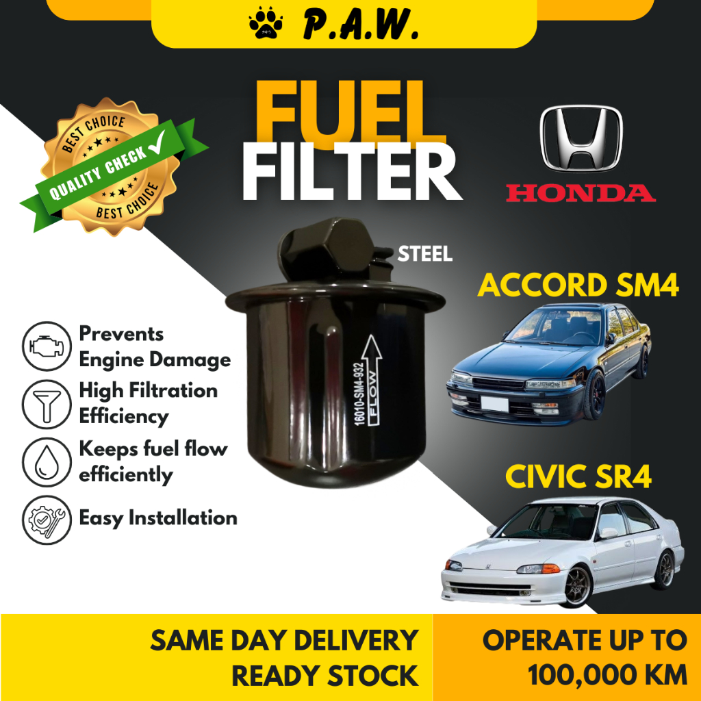 16010-SM4-932 PAW Fuel Filter (Steel) - Honda Accord SM4 Civic SR4 ...