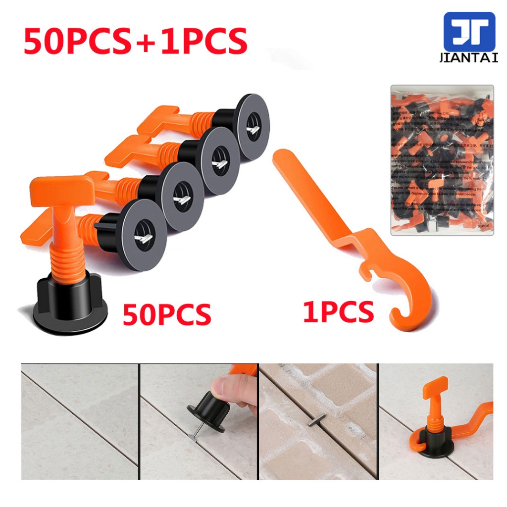 51pcs Alignment Tile Leveling Wedges Tile Spacers System Flat Ceramic ...